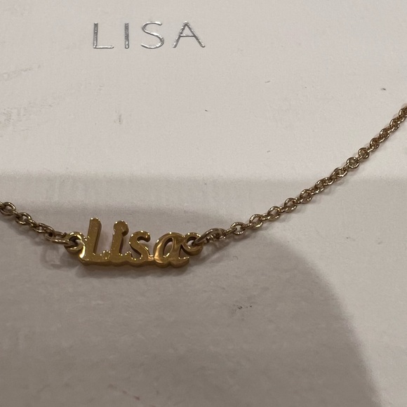 Jewelry | In Sealed Package Gold Tone Lisa Necklace Petite Name On Gold ...